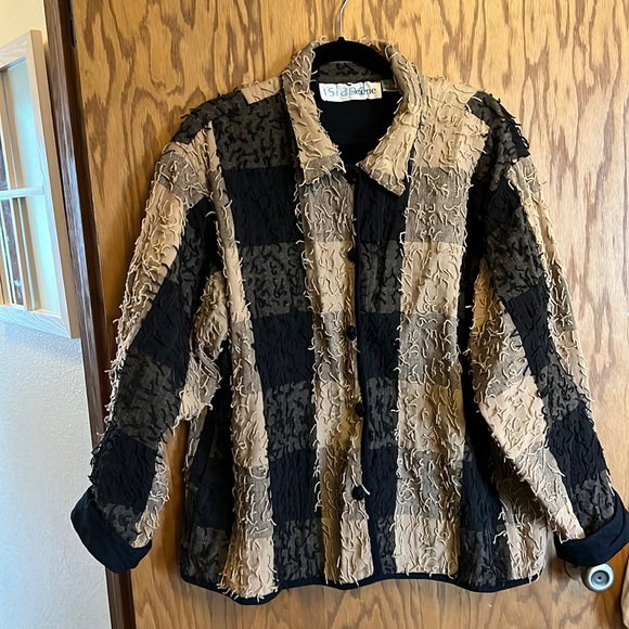 Island Scene | Jackets & Coats | Vintage Womens Plus Size Button Up ...